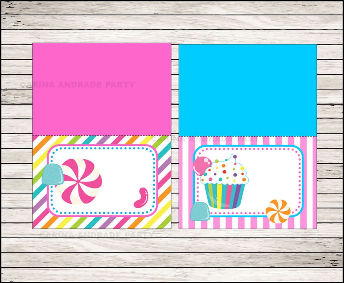 Candy Food Labels Instant Download Sweets Birthday Tent Cards - Etsy