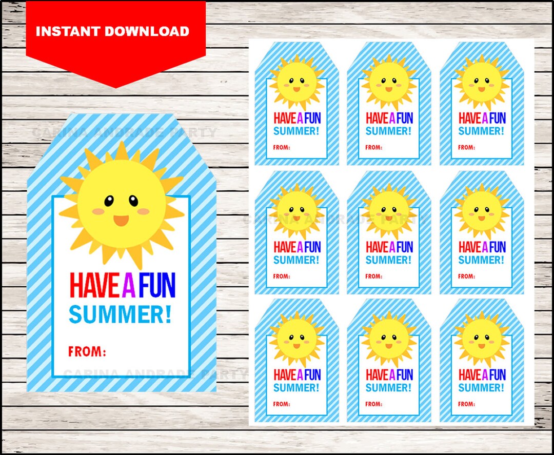 Printable Sun End of School Cards ,sunshine Teacher Favor Tag ...