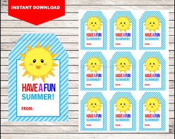 Printable Sun End of School Cards sunshine Teacher Favor Tag | Etsy