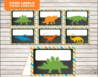 Dinosaur Party Food Labels - Etsy