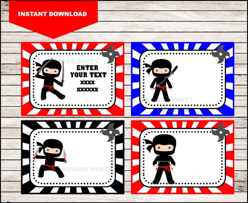 Ninja School label name label name tag sticker Back To | Etsy