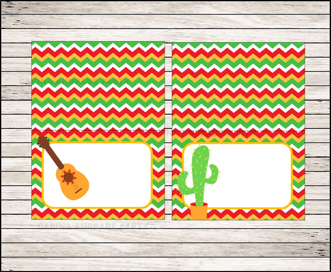 Mexican Fiesta Food Labels Instant Download Cinco De Mayo - Etsy