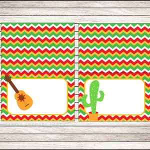 Mexican Fiesta Food Labels Instant Download, Cinco De Mayo Party Tent ...