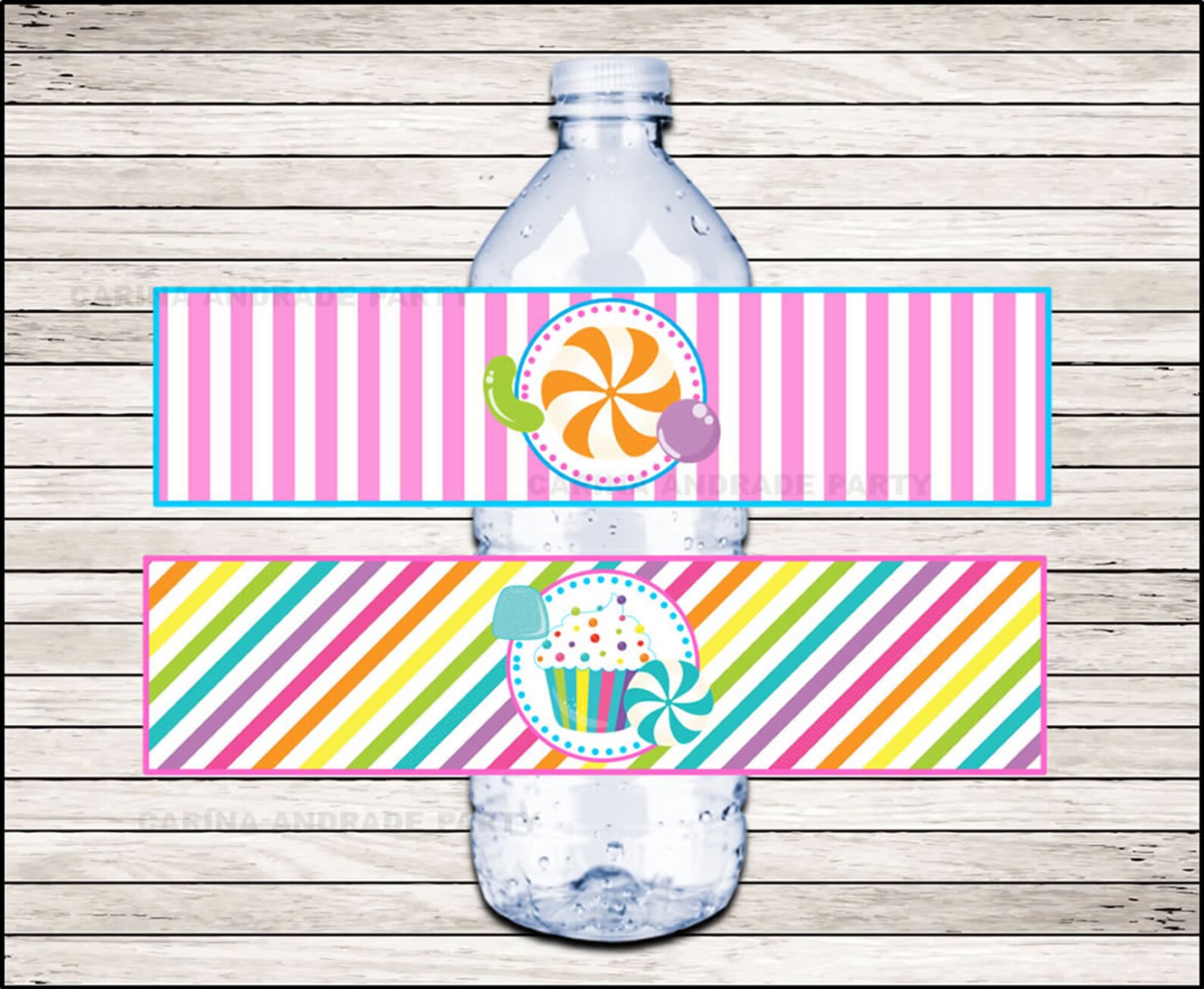Candy Water Bottle Label Instant Download Sweets Birthday - Etsy