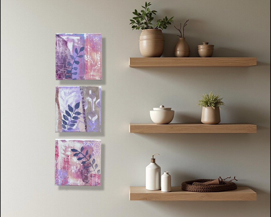 Triptych Collage Painting - Etsy