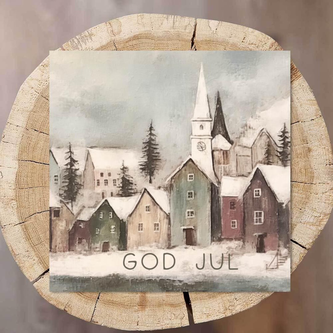 God Jul, Norwegian Christmas Ornament, Christmas Village, Muted ...