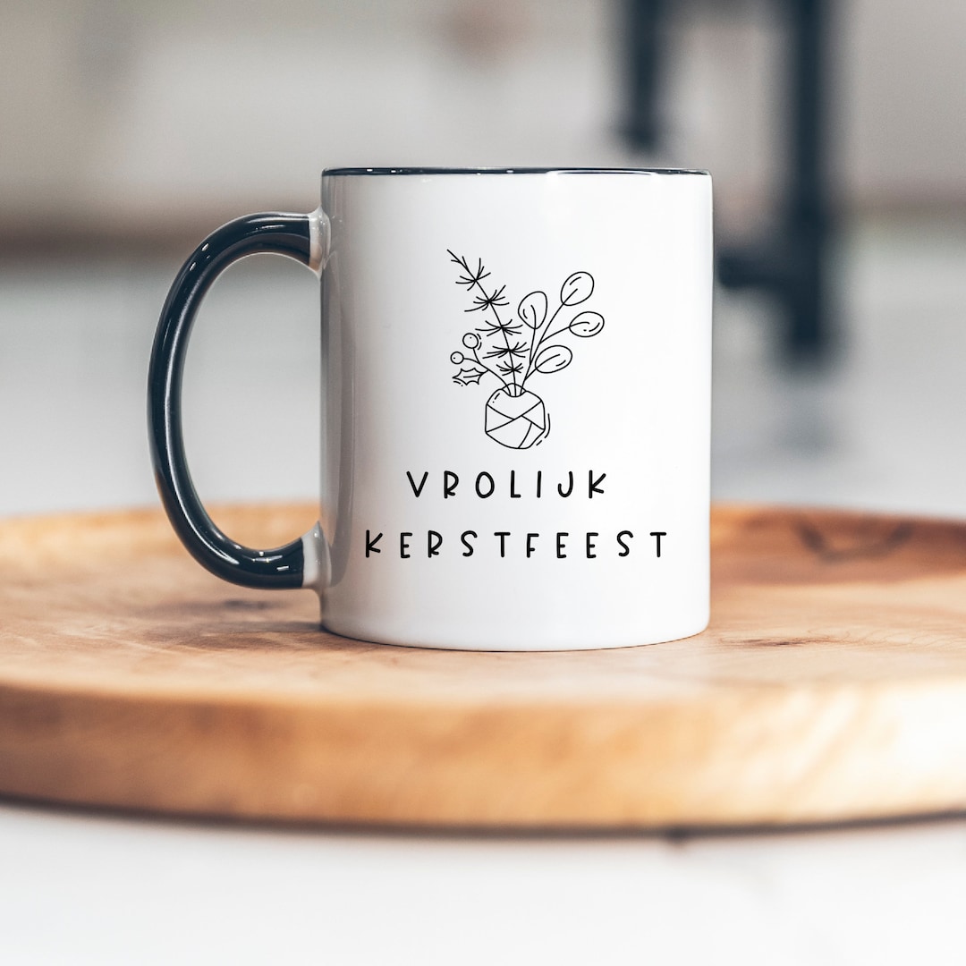 Dutch Christmas Mugs, Vrolijk Kerstfeest, Dutch Merry Christmas Coffee ...