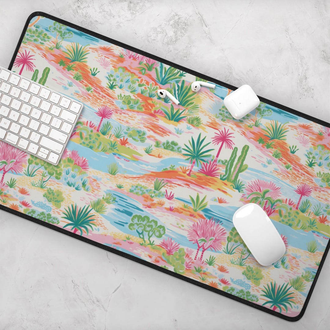 Preppy Office Decor, Large Desk Mat, Neoprene Mat, Home Office Gift ...