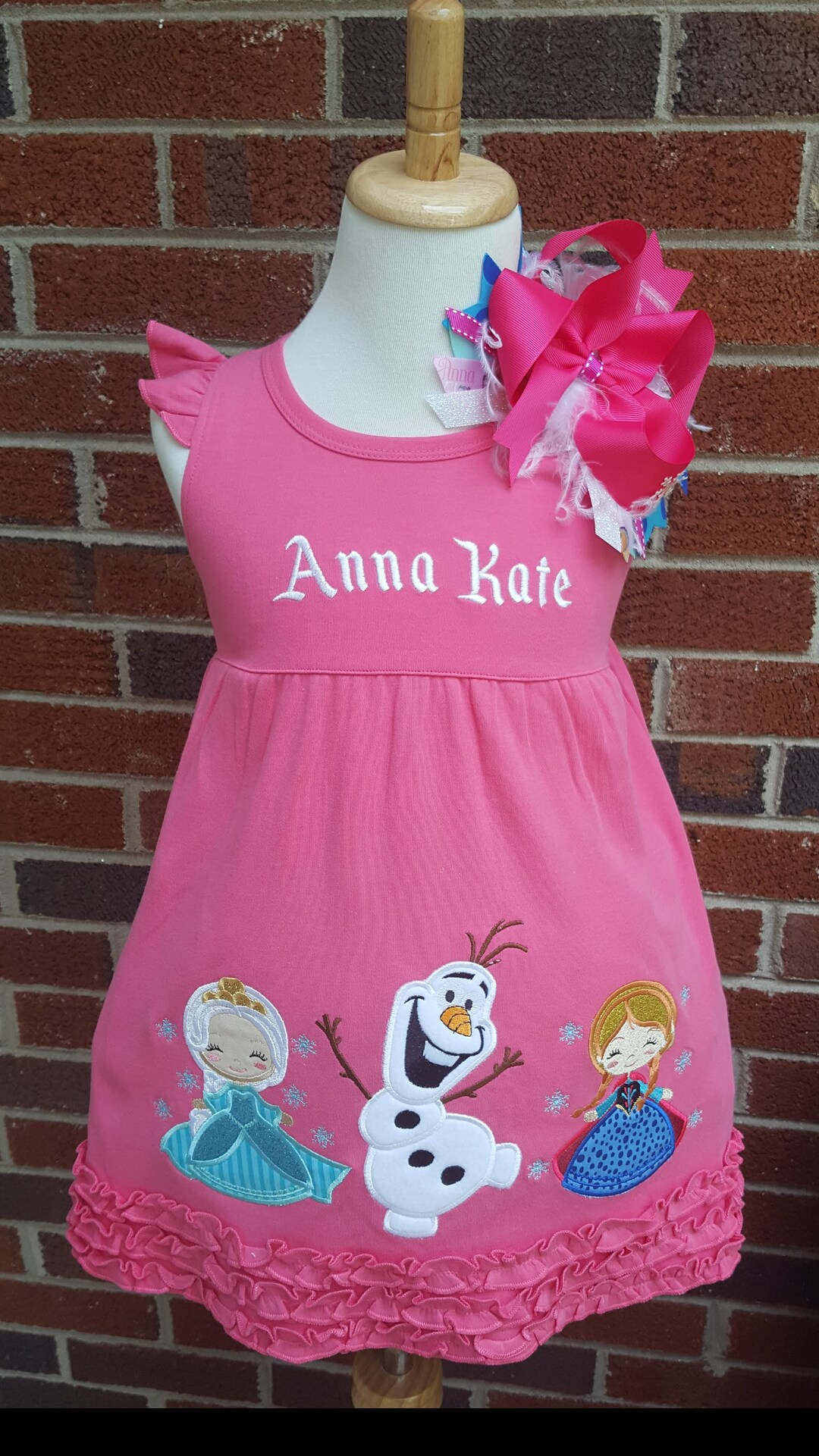 Embroidered Ice Princess Dress Disney Princess Personalized Embroidered ...
