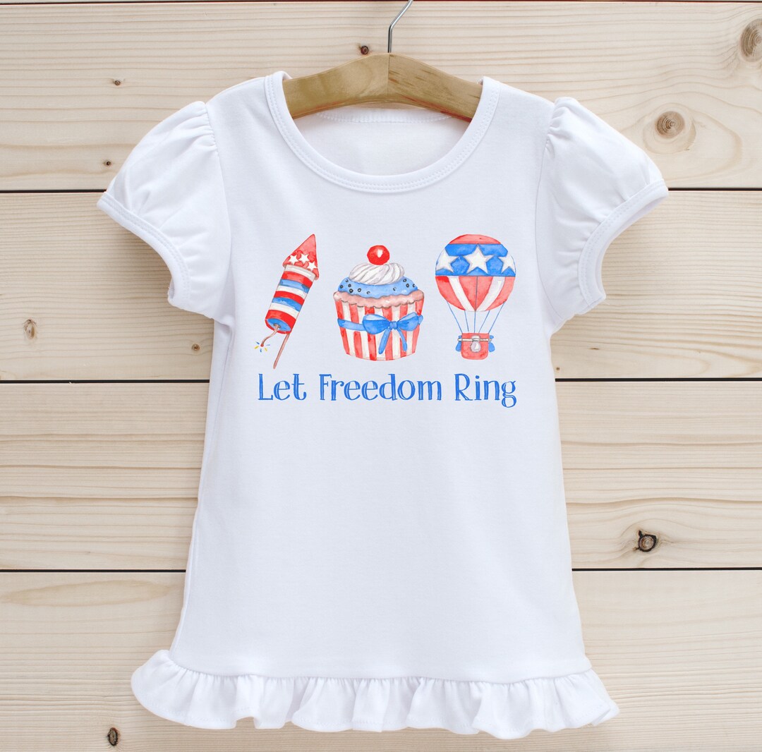 Girls Fourth of July Shirts, Personalized Girl Summer America Fireworks ...