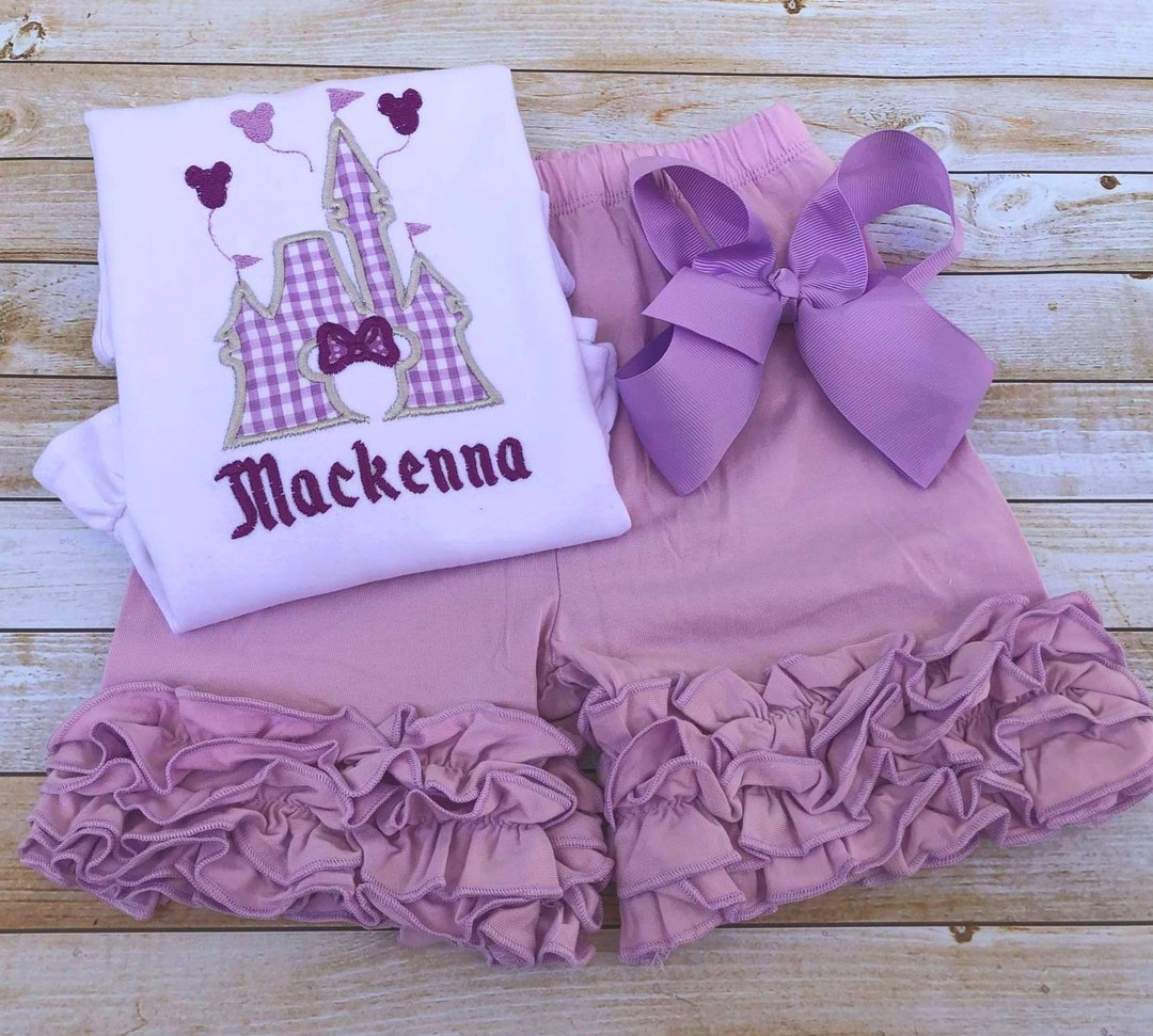 Girls Magical Castle Outfit W/bow, Sample Sale, Disney Ruffle Shirt ...