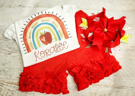 First Day of School Outfit First Day of Kindergarten Girls - Etsy
