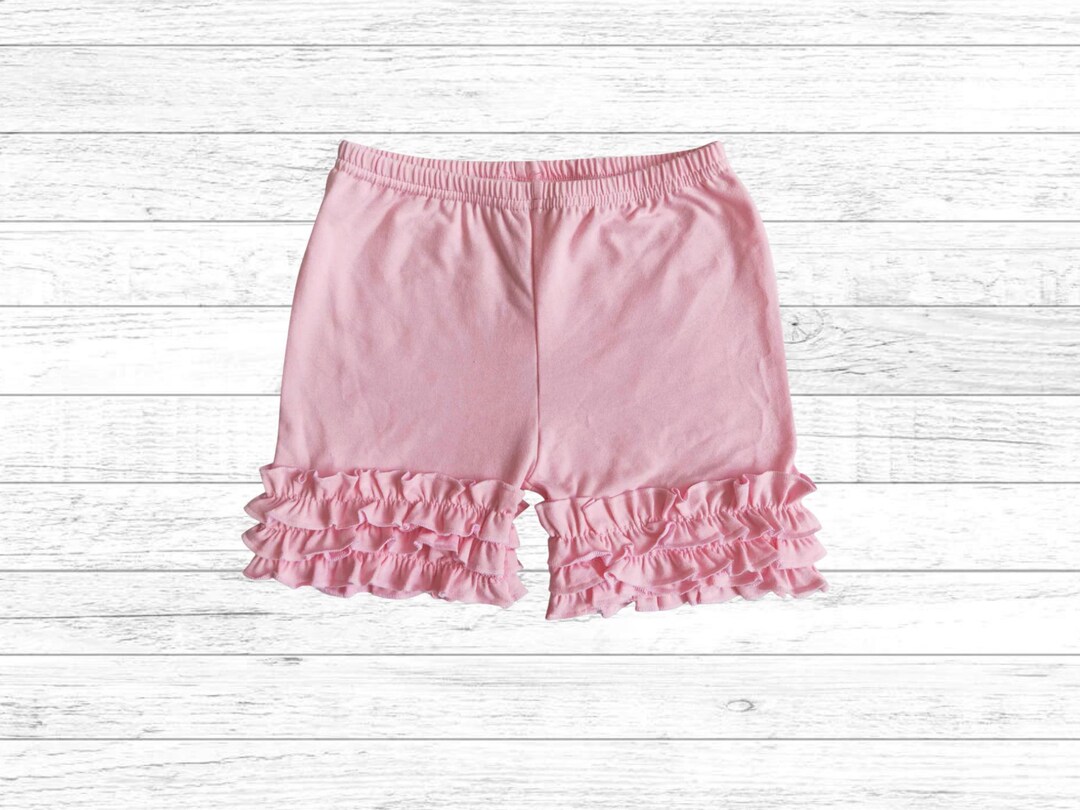 Icing Ruffle Shorts, Light Pink Ruffle Shorties, Girls Shorts, Ruffle ...