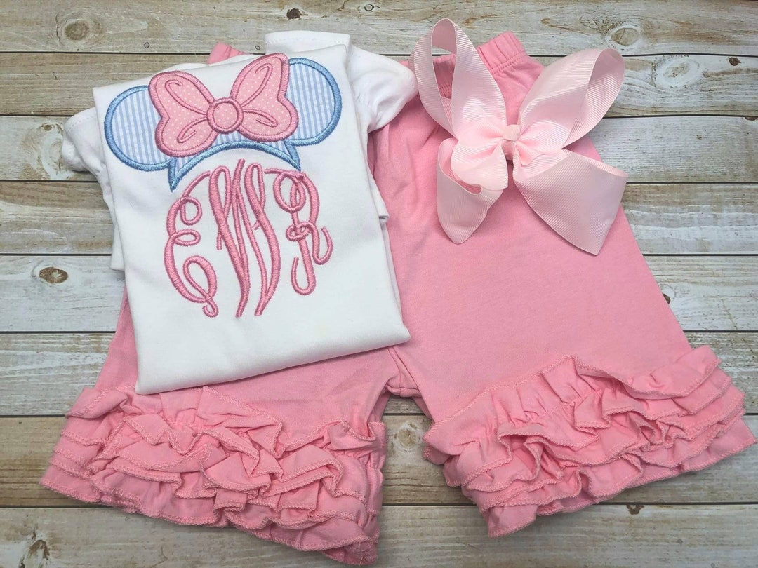 Monogram Disney Outfit, Minnie Mouse Girls Embroidered Shirt ...