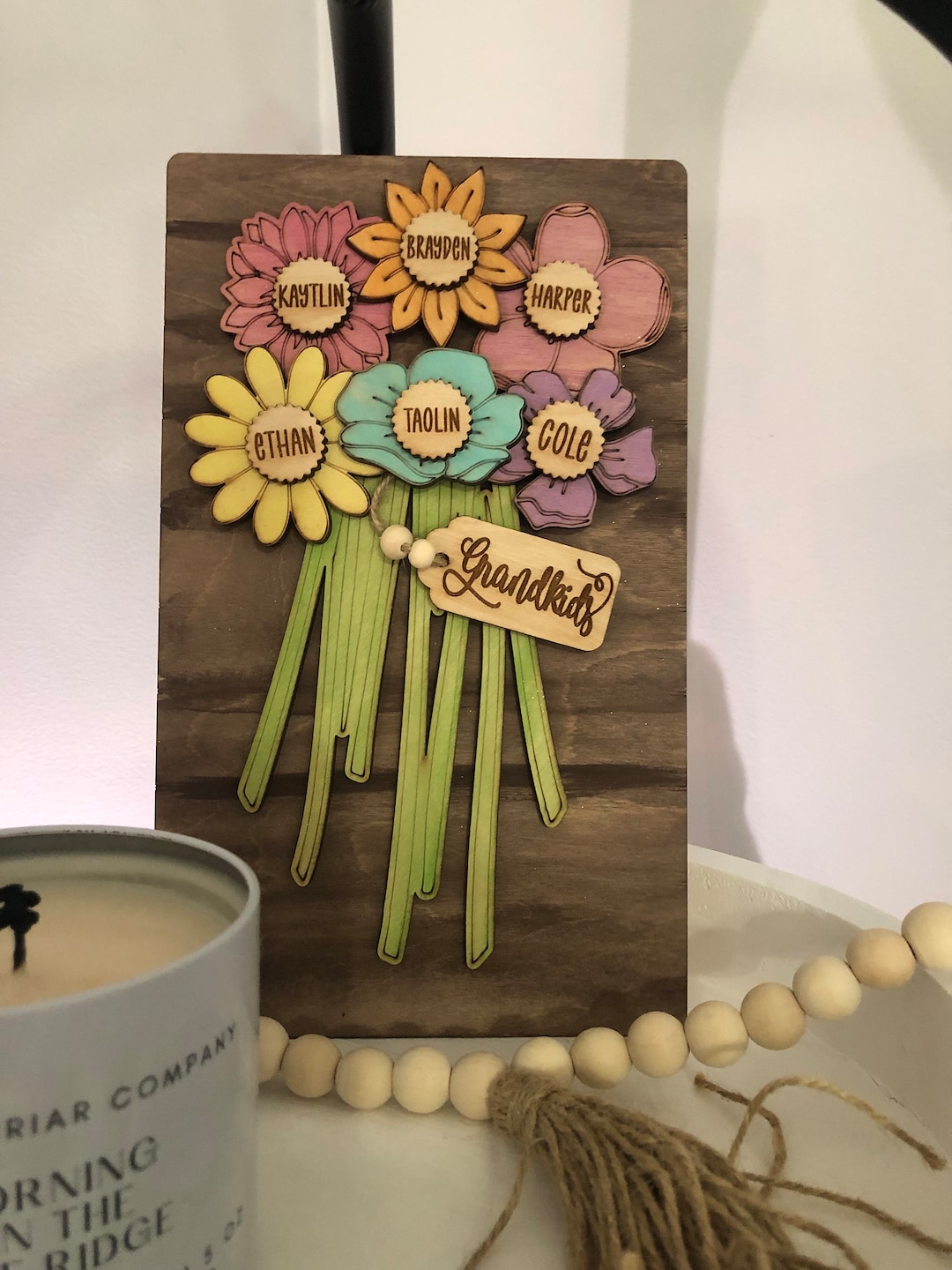 Personalized Flower Sign for Grandmas Garden Gift for Grandma, Birth ...