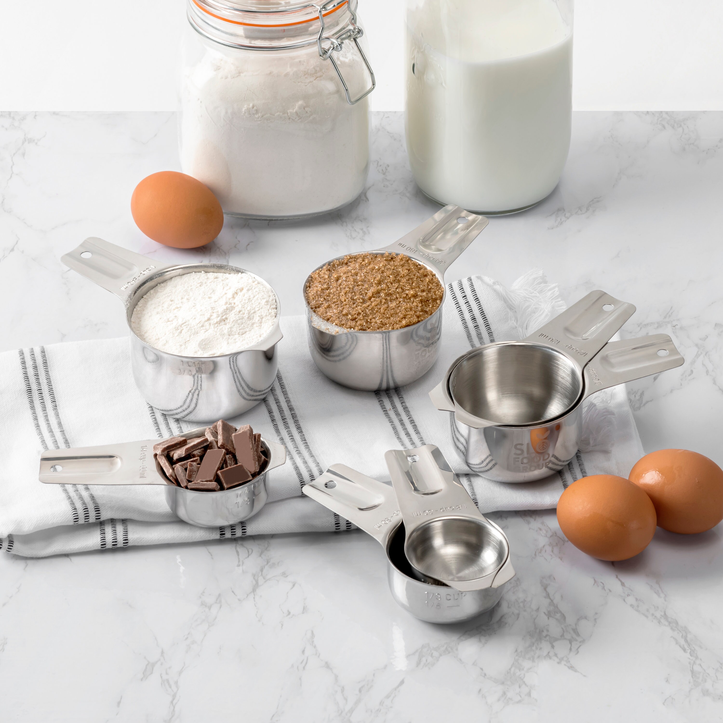 Measuring Cup Set Seven Piece Stainless Steel Measuring Cups - Etsy