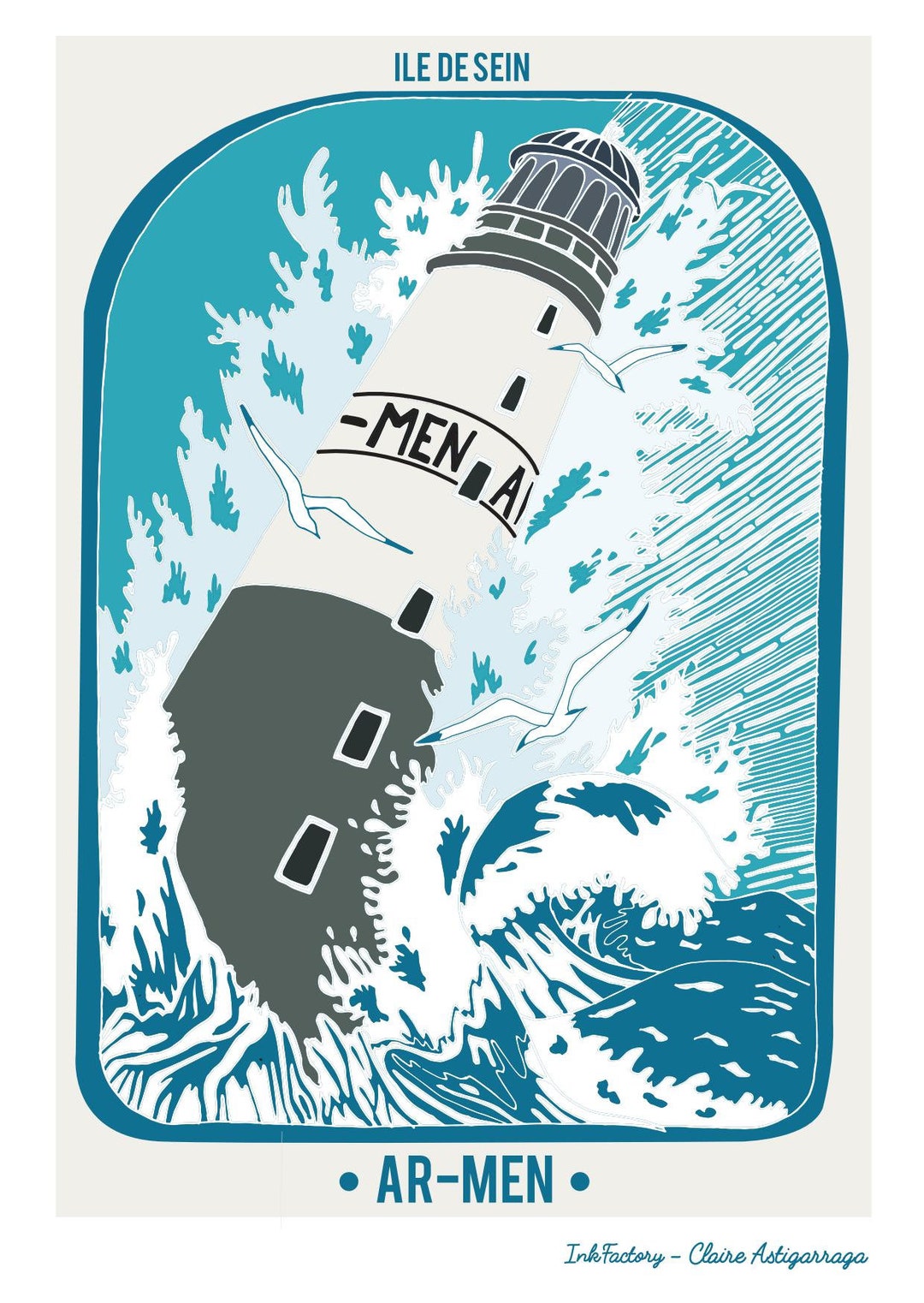 Map A5, Lighthouse AR MEN. Serie breton Lighthouses - Etsy