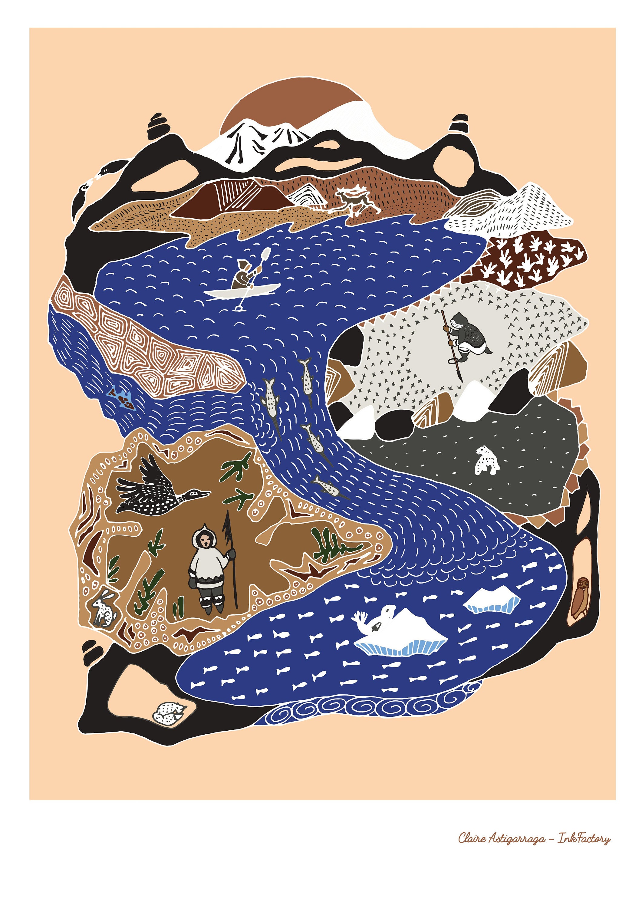 Ink Factory Poster A3, INUIT ART, "inuit Tale" Series - Etsy