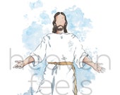 Faceless Jesus Christ Watercolor PRINT | Etsy