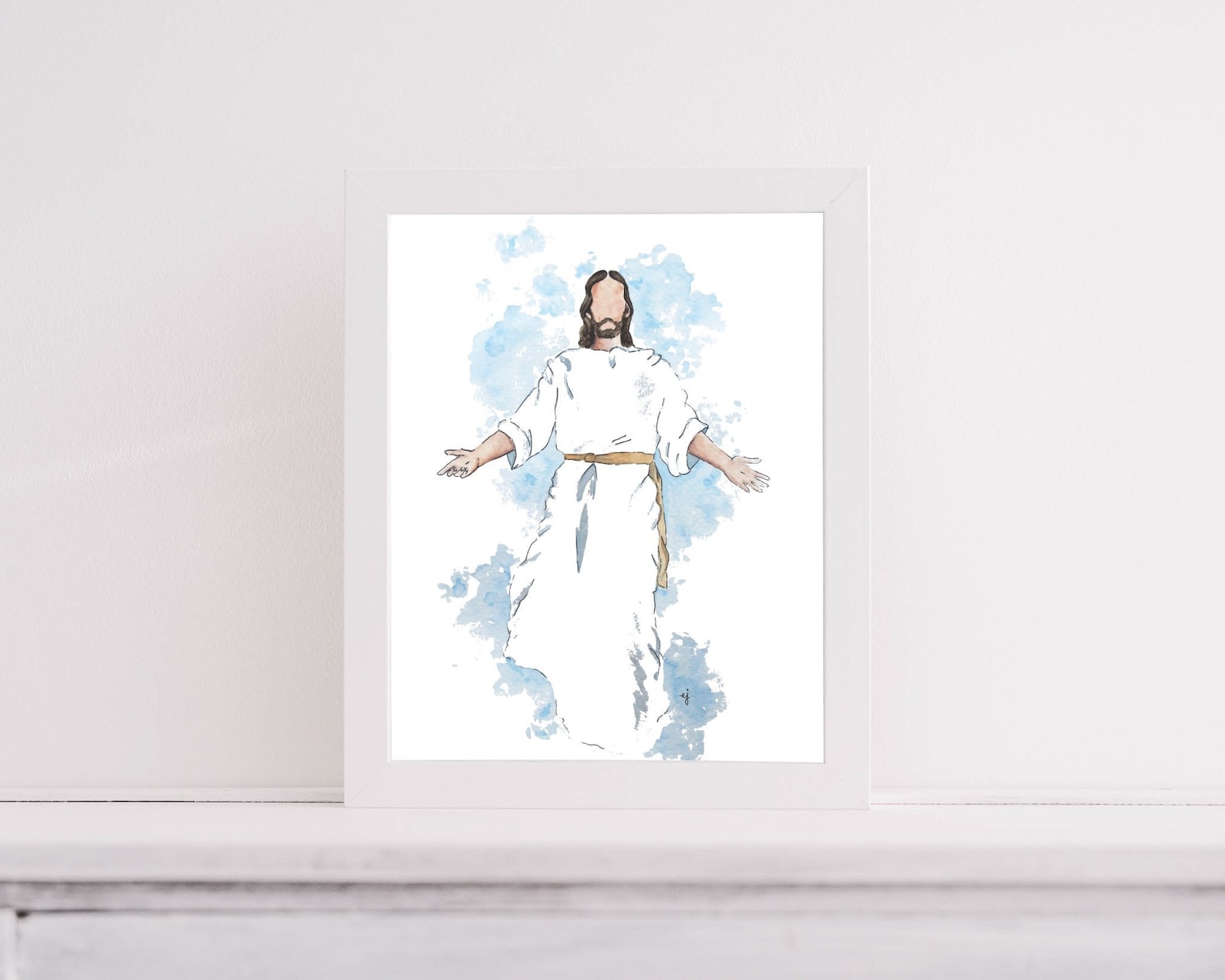 Faceless Jesus Christ Watercolor PRINT - Etsy