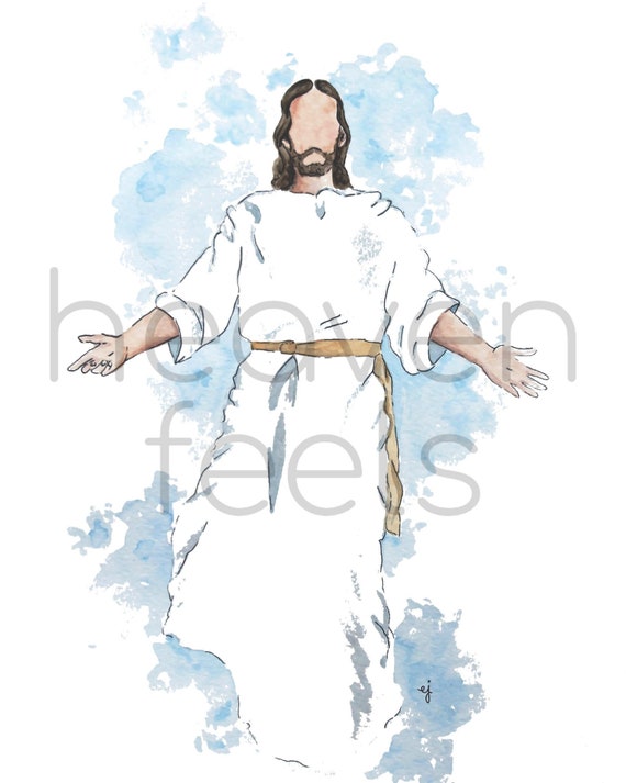 Faceless Jesus Christ Watercolor PRINT | Etsy