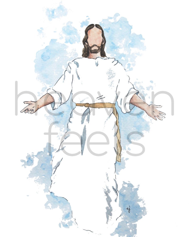Faceless Jesus Christ Watercolor PRINT - Etsy
