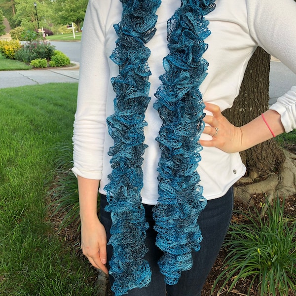 Crochet Ruffle Scarf - Etsy