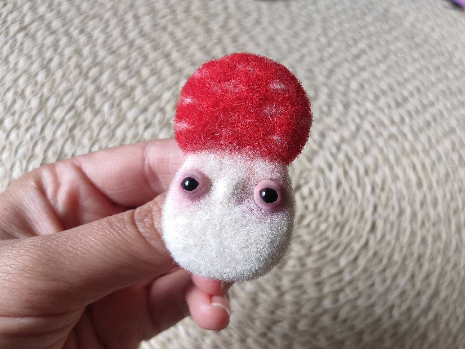 Amanita Sad Mushroom Needle Felted Brooch Fly Agaric - Etsy