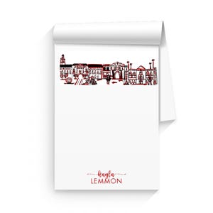 Personalized Notepad Set {texas Tech University Campus Skyline ...