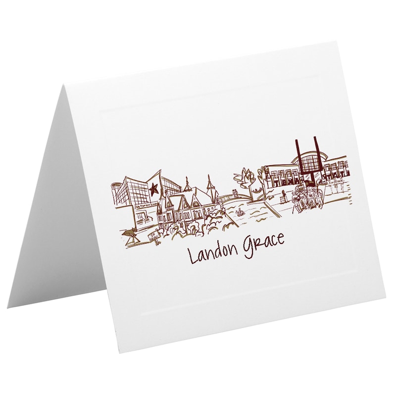 Personalized Foldover Notecard Stationery Set texas State | Etsy