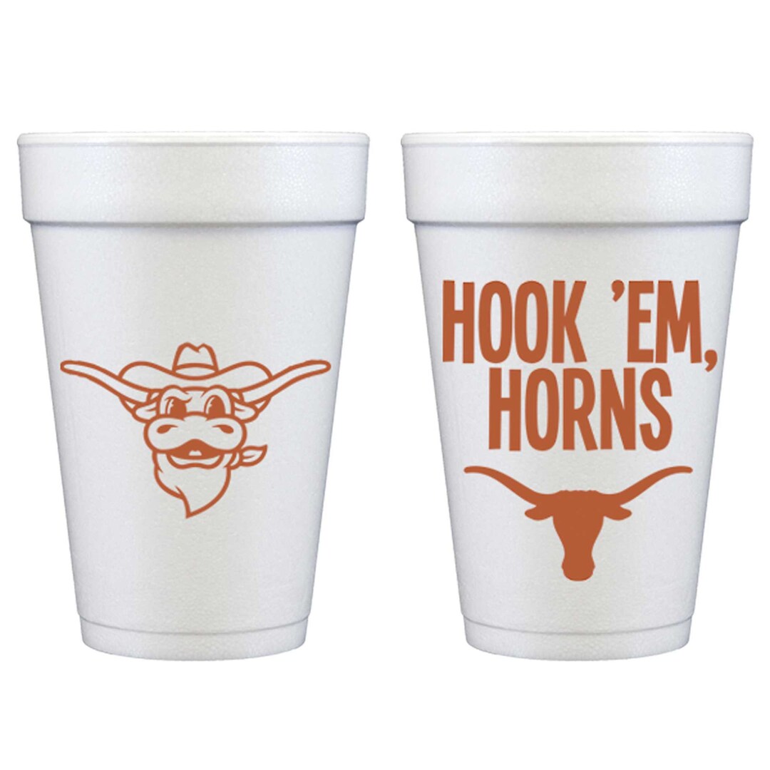 University of Texas - Austin Logo/hook 'em Horns {foam Cup 10 Pack} - Etsy
