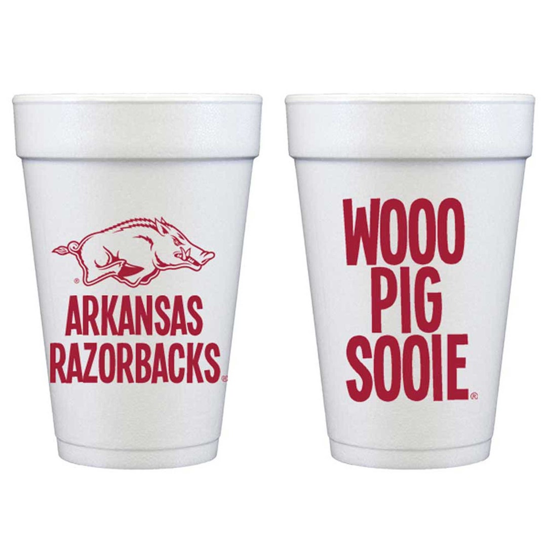 University of Arkansas Razorback/wooo Pig {styrofoam Cup 10 Pack} - Etsy
