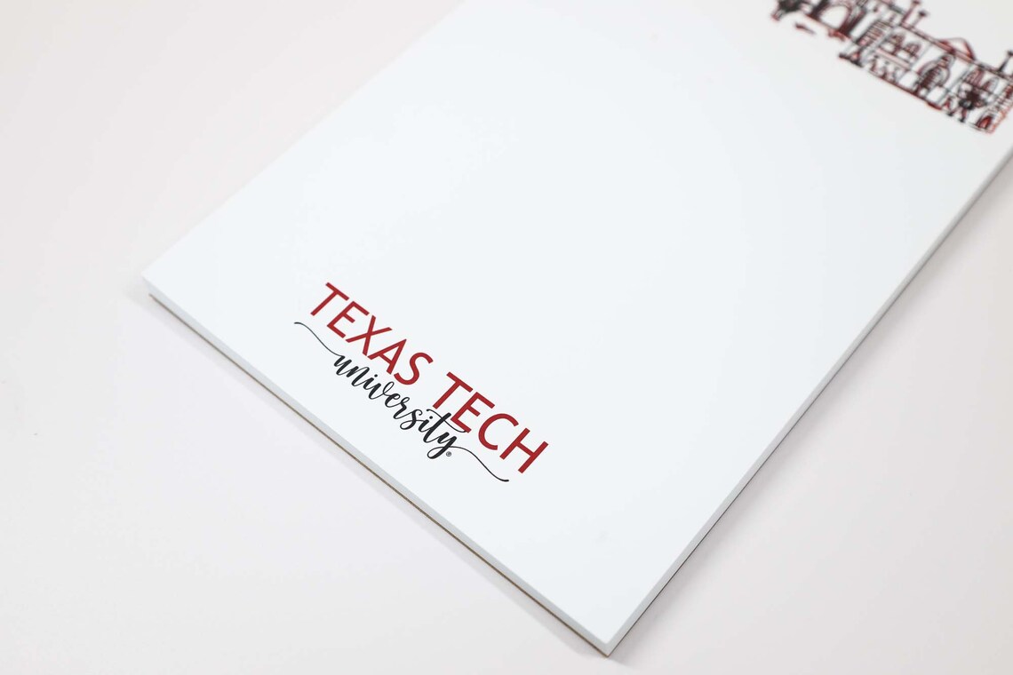 Texas Tech University Campus Skyline Notepad Lubbock - Etsy
