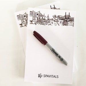 Personalized Notepad Set {texas State University Campus Skyline ...