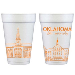 Oklahoma State University Skyline - Stillwater {foam Cup 10 Pack} - Etsy