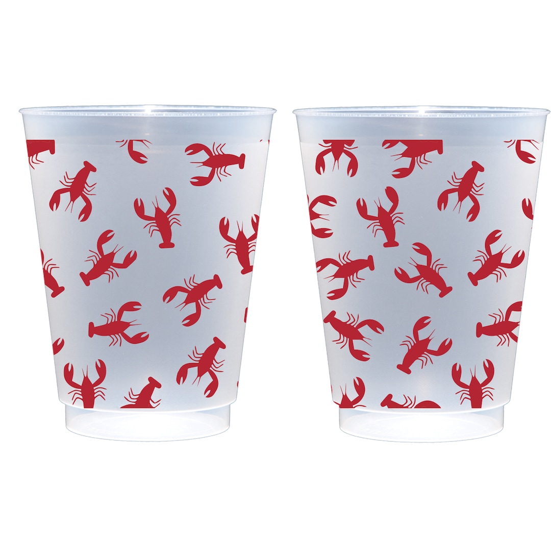 Crawfish Boil / Lobster Boil Frosted Shatterproof Cup 10 Pack - Elegant ...