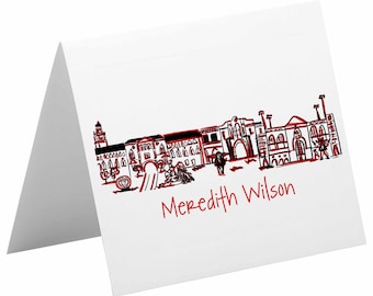 Personalized Notepad Set texas Tech University Campus Skyline | Etsy