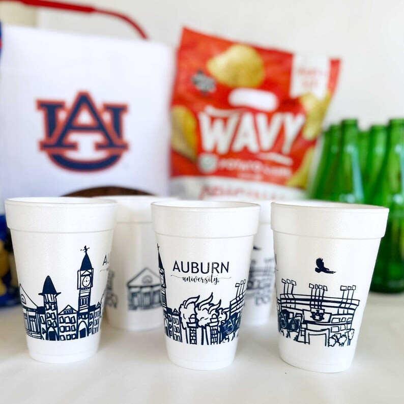 Foam Cup 10 Pack {auburn University Skyline-auburn Alabama} - Etsy