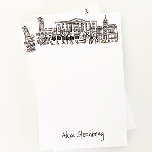 Personalized Notepad Set vanderbilt Campus Skyline Landmarks - Etsy