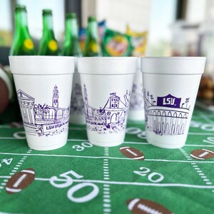Styrofoam Cup 10 Pack {LSU Tigers-baton Rouge, Louisiana Campus Skyline ...