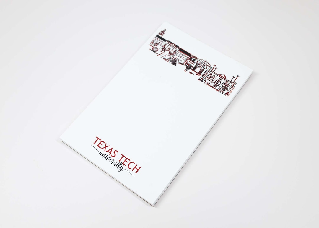 Texas Tech University Campus Skyline Notepad – Lubbock - Etsy