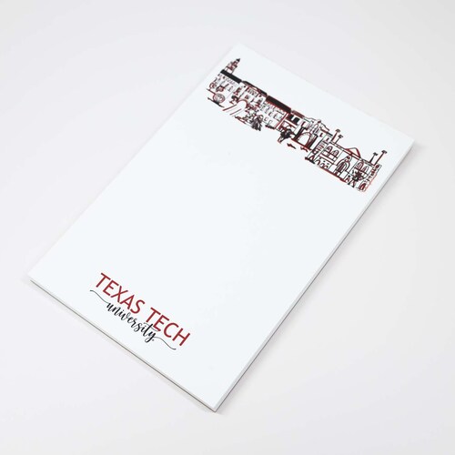 Personalized Notepad Set texas Tech University Campus Skyline - Etsy