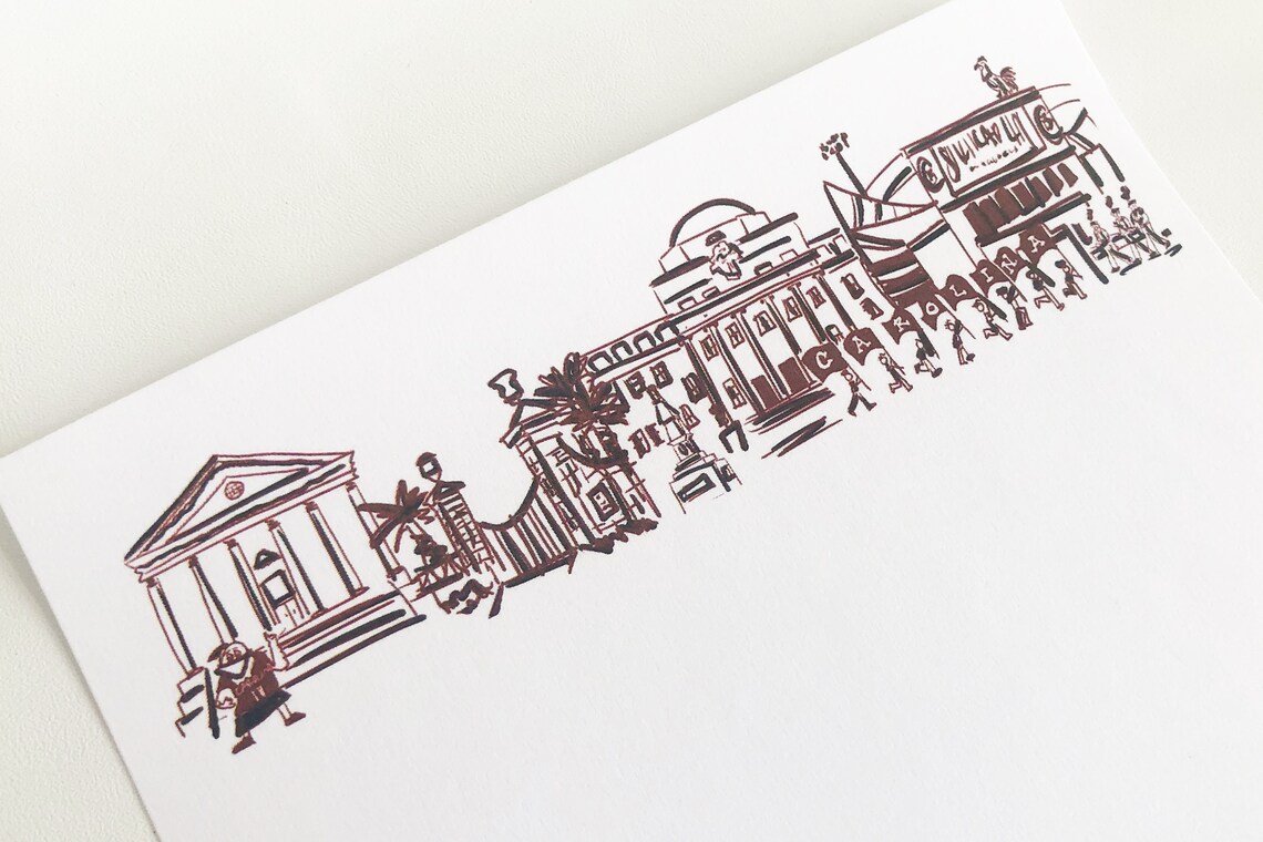 Personalized Notepad Set university of South Carolina Skyline - Etsy