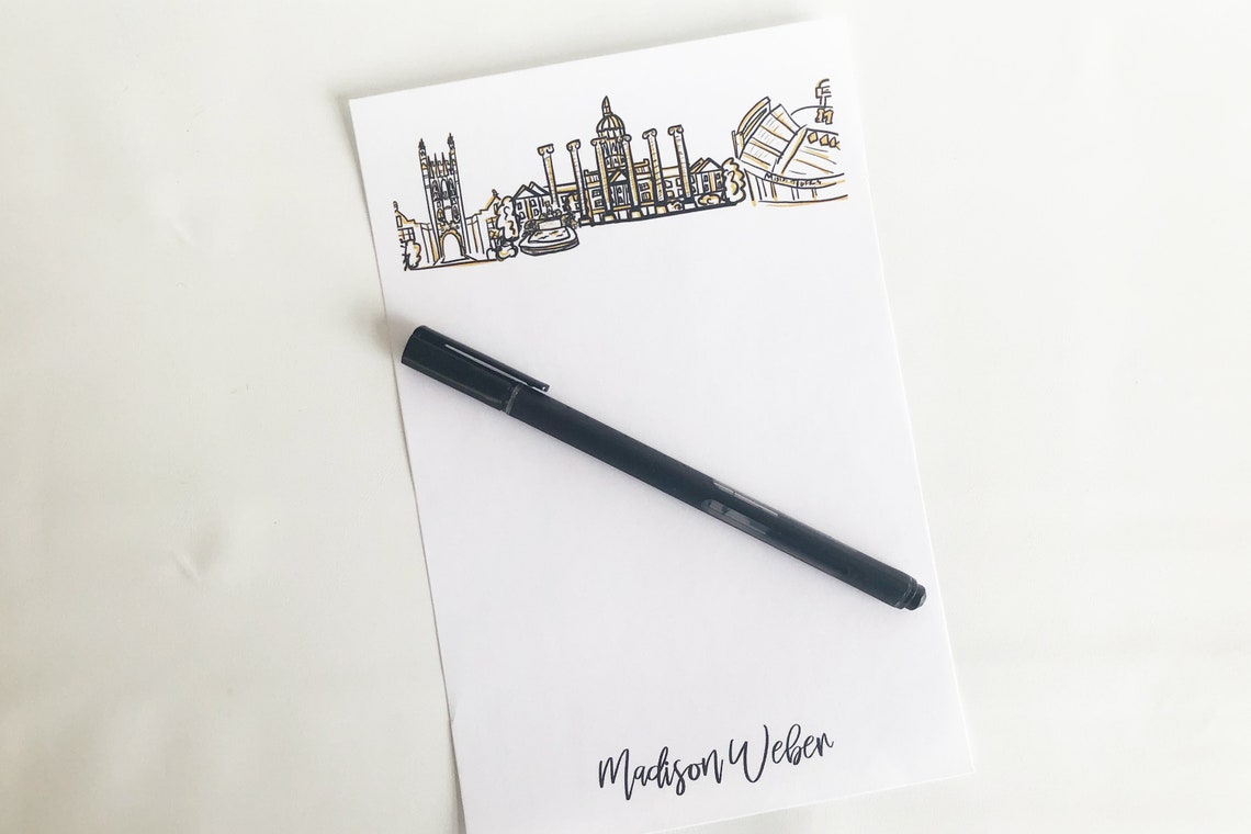 Personalized Notepad Set university of South Carolina Skyline - Etsy