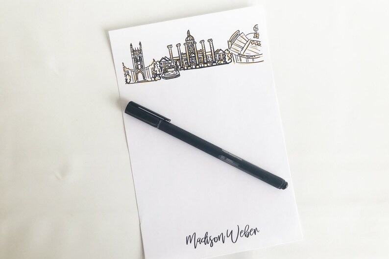 Personalized Notepad Set university of South Carolina Skyline - Etsy