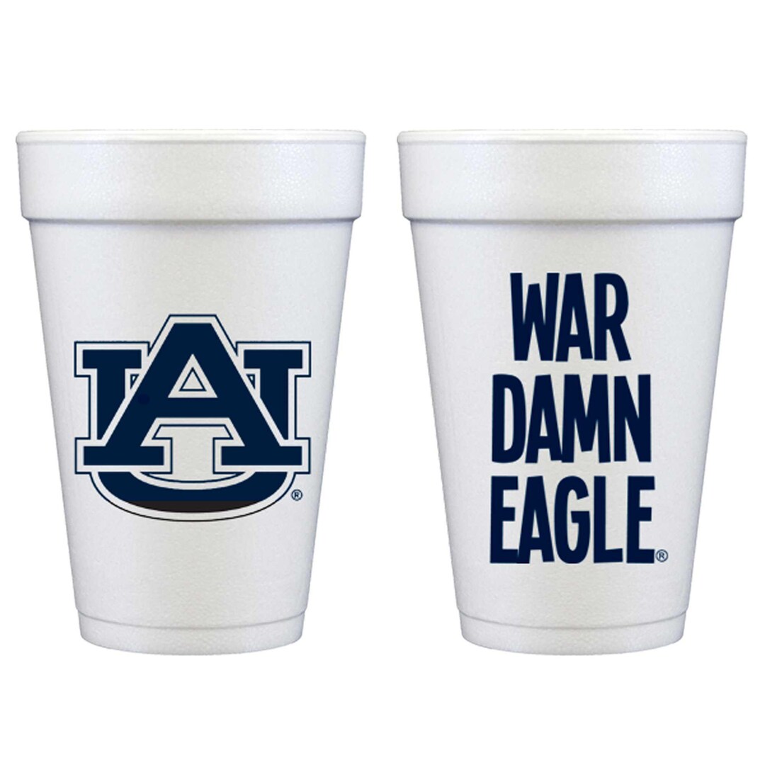 Auburn University War Damn Eagle Auburn Tiger {foam Cup 10 Pack} - Etsy