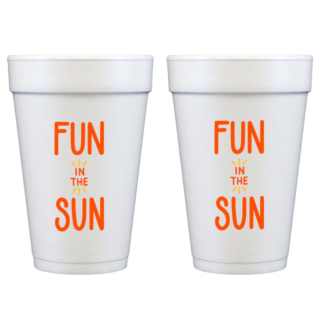 Summer Styrofoam Cup 10 Pack fun in the Sun - Etsy