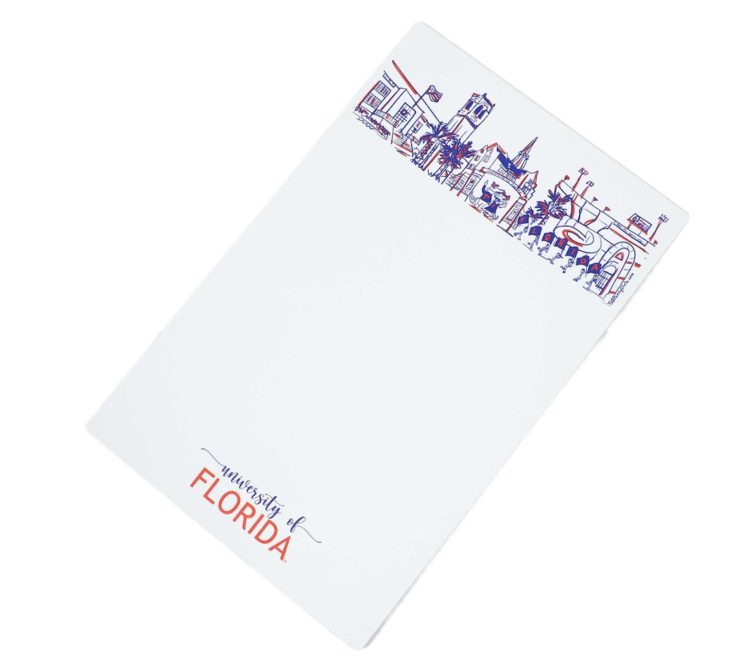 University of Florida Campus Skyline Notepad - Gainesville - Etsy