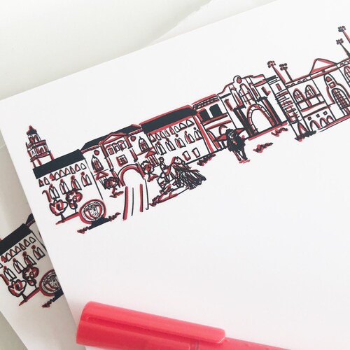 Personalized Notepad Set texas Tech University Campus Skyline - Etsy