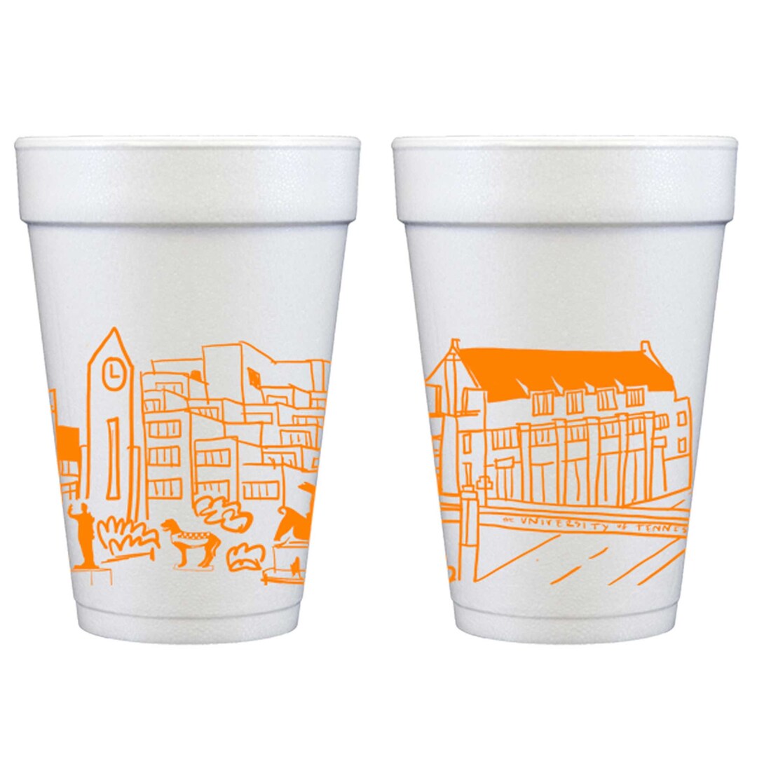 University of Tennessee Knoxville Campus Skyline foam Cup 10 Pack - Etsy